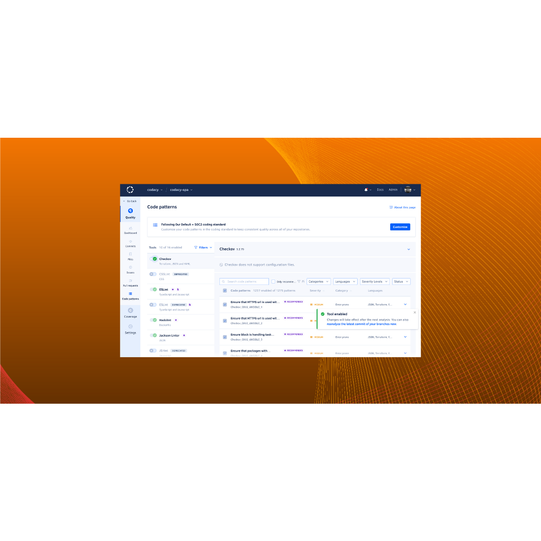 New Feature Customizing Patterns When Following Coding Standards 